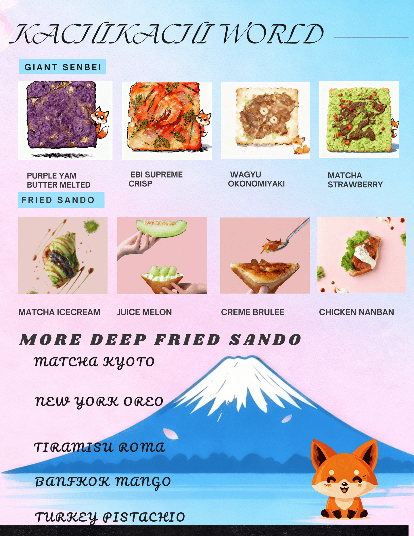 KACHI KACHI WORLD CATERING – Japanese style Giant Senbei & Fried Sando